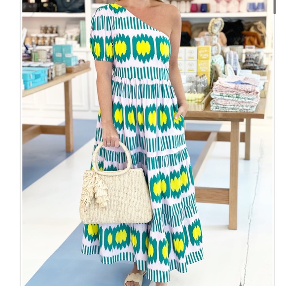 Oliphant | Dresses | Oliphant One Shoulder Ikat Lilac Maxi Dress Large ...